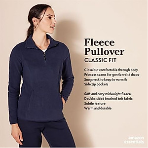 Amazon Essentials Women's Classic-Fit Long-Sleeve Quarter-Zip Polar Fleece Pullover Jacket - Discontinued Colors, Lilac, Large