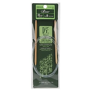 Clover Takumi Bamboo Circular 48-Inch Knitting Needles, Size 8