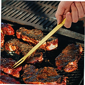 Yardwe 4 Sets Barbecue and Fork Cooking Fork Meat Fork Cheese Knives Roasting Fruit Barbecue Meat Barbecue Fork BBQ Tool BBQ Fork Stainless Steel Long Handle