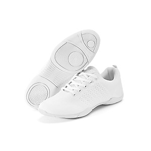YSMIIH White Cheer Shoes Women Cheerleading Walking Sneakers Girls Tennis Dance Shoes (White,9