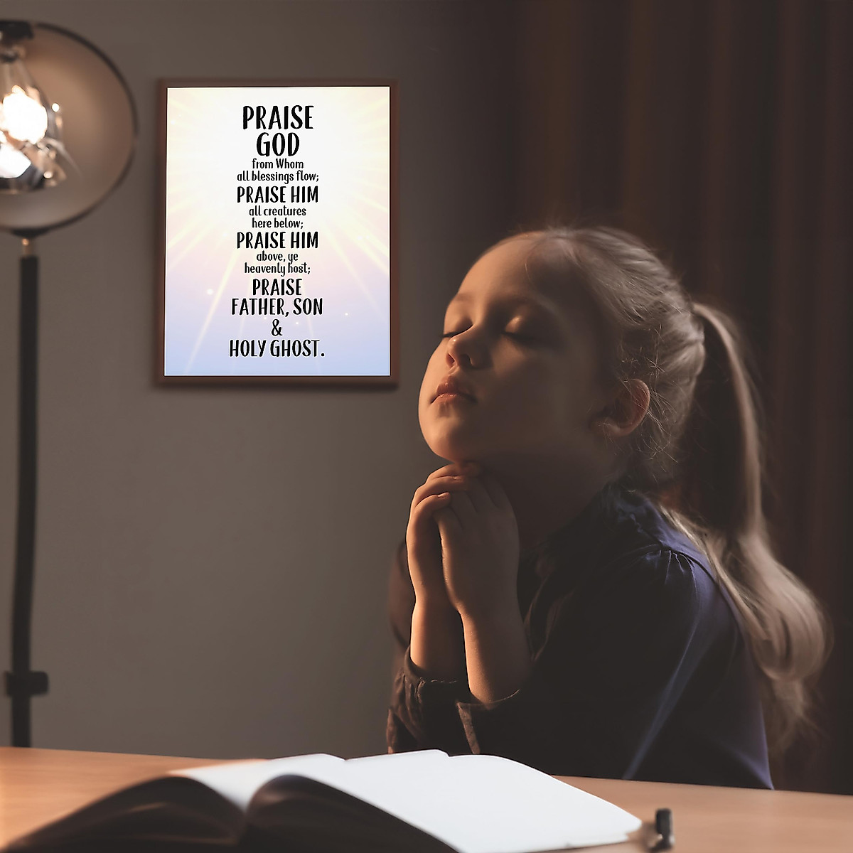 Praise God-Christian Wall Art, This Inspirational Hymn Music Christian Wall Decor Print Is A Classic Hymnal Wall Decorations for Living Room, Office Decorations, & Church Wall Decor! Unframed-8 x10"