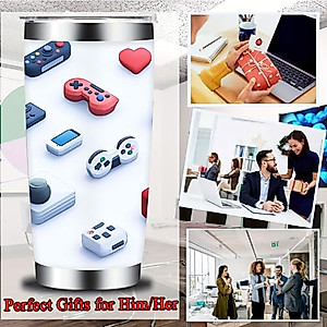 FOCIUZTA Playful & Vibrant Gaming 20oz Tumbler with lid, Travel Coffee Cup, Ideal for Easter, Gaming Enthusiast, Mother Day, and birthday gifts