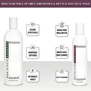 Brandywine Non Static Shampoo 16 Ounce & Revitalizing Conditioner 8 Ounce, Value Pack