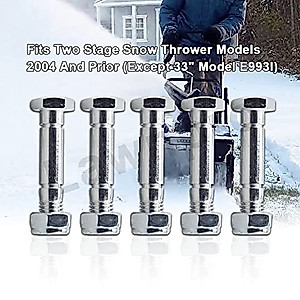 1-1/2" Pins with Nuts Compatible with MTD Two-Stage Snow Blowers/Auger Drive Snowblowers Replacement 710-0890A 710-0890 910-0890A 7100890 9100890 (5)