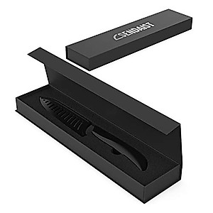 Sendaist Pro Series Ceramic knife , Ultra Sharp 6-inch Ceramic Chef's knife with Sheath Cover, Black Blade, and Soft Touch Ergonomic Black Handle (In Gift Box)