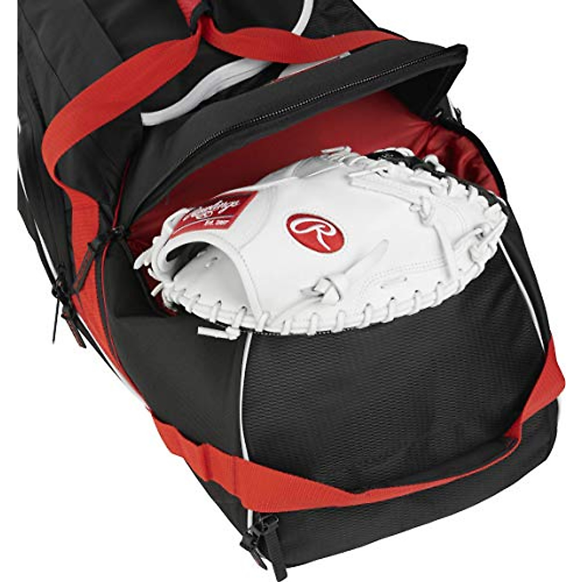 Rawlings | R1502 Wheeled Catcher's Bag | Baseball/Softball | Scarlet