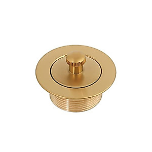 100% Brass Lift and Turn Bathtub Drain Set w/Overflow Plate - Drain Conversion Kit - Fits All Bathtub Sizes - Universal Fine/Coarse Thread - Designed & Tested in America (Brushed Gold)