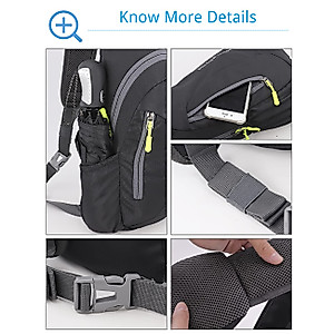 PivotWing Sling Bags for Men Womens Lightweight Small One Strap Chest Side Bag Mini Crossbody Day Pack Everyday Sling Backpack Bodybag for Trip Gym Outdoor Dog Walking Black