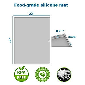 Under Sink Mat Waterproof 28"x22" Kitchen Cabinet Mat - Silicone Under Sink Liner Drip Tray with Drain Hole for The Kitchen, Bath, and Laundry Cabinets