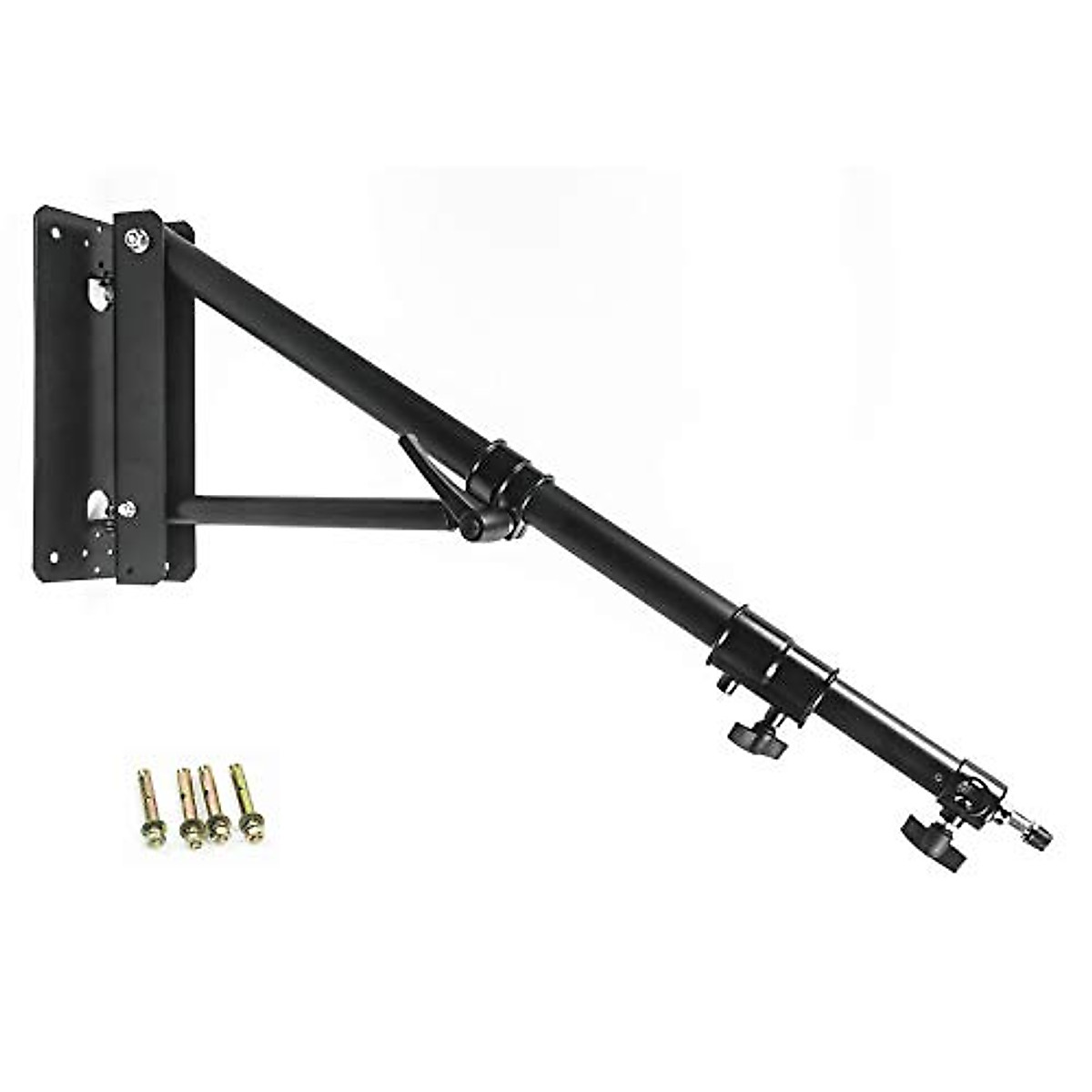 PHOCUS Wall Mount Boom Arm for Photography Studio Video Strobe Lights, Max Length 51 inches /130 cm, Horizontal and Vertical Rotatable