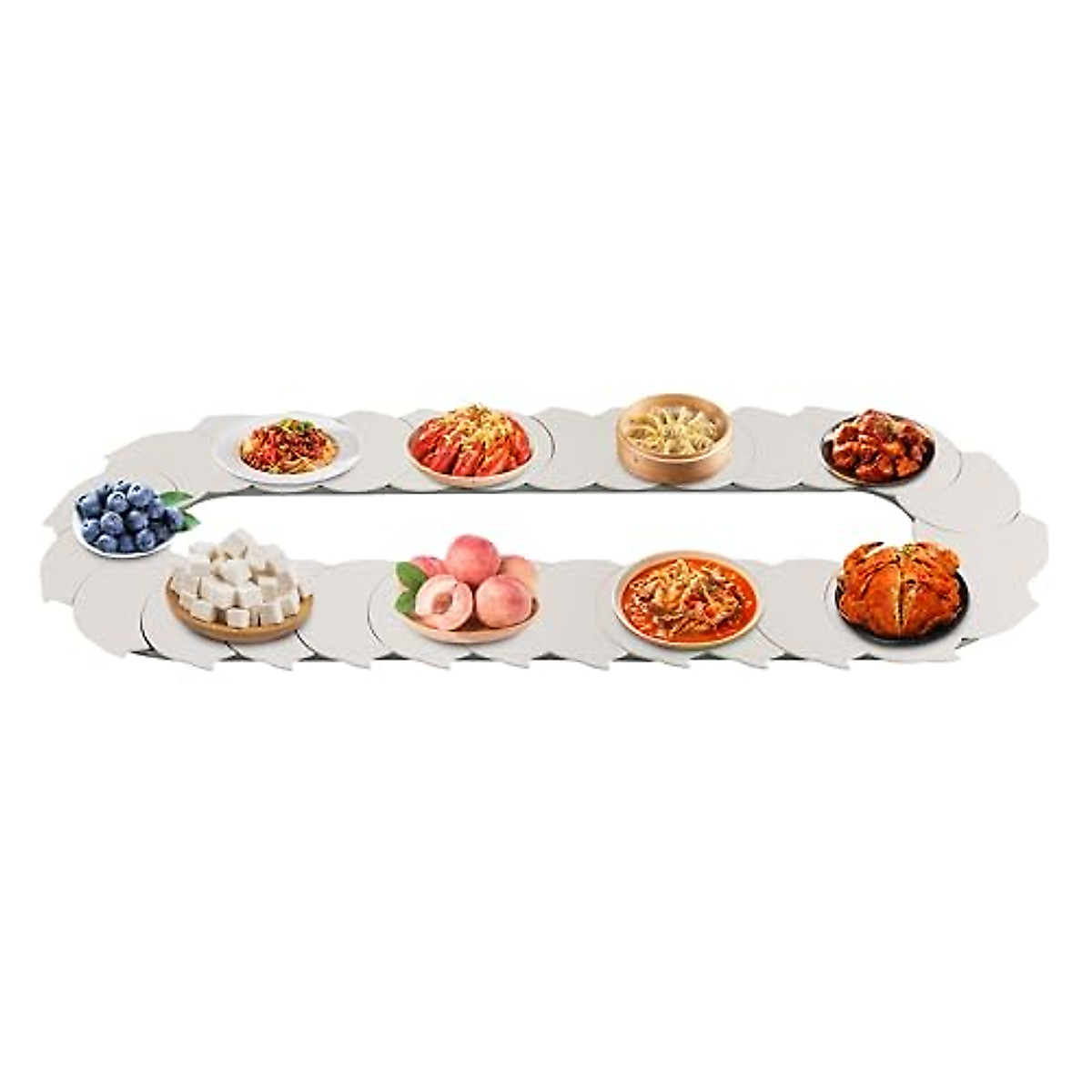 1.4m Food Serving Train Dining Table Turntable,360° Manual Swivel Adjustable Dining Table,Heavy Duty Rotating Turntable,Lazy Susan Dining Table,for Dining Room,Party,Banquet and Wedding Decor