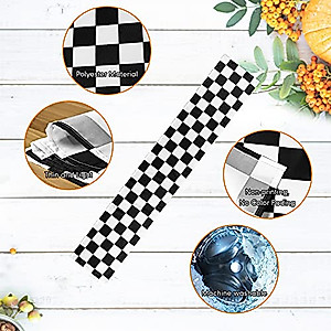 2 Pieces Checkerboard Racing Theme ​Flag Black and White Polyester Tablecloths Buffalo Check Table Runners Farmhouse Picnic Table Cover for Anniversary Checkerboard Party Birthday (12.6 x 72 Inch)
