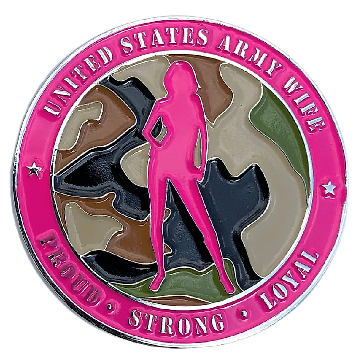 United States Army USA Proud Strong Loyal Army Wife Challenge Coin