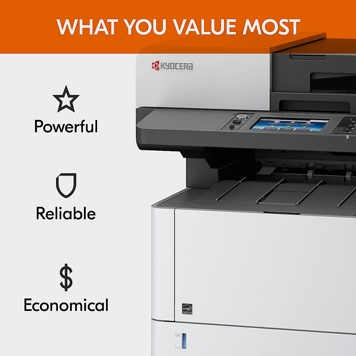 Kyocera 1102S52US0 Model M2640idw Monochrome Multifunctional Laser Printer (Print, Copy, Color Scan and Fax), 52 PPM B&W, Print Resolution 600 x 600 DPI Up To Fine 1200 DPI, Wireless (HyPAS capable)