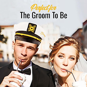 Bachelor Party Captain's Hat - Groom to Be Nautical Bachelor Hat | Funny Accessory Boats n' Hoes Bridal Shower Accessories Men Gifts Decorations Decor Wedding Ideas Boating Hats White Boat Cap Favors