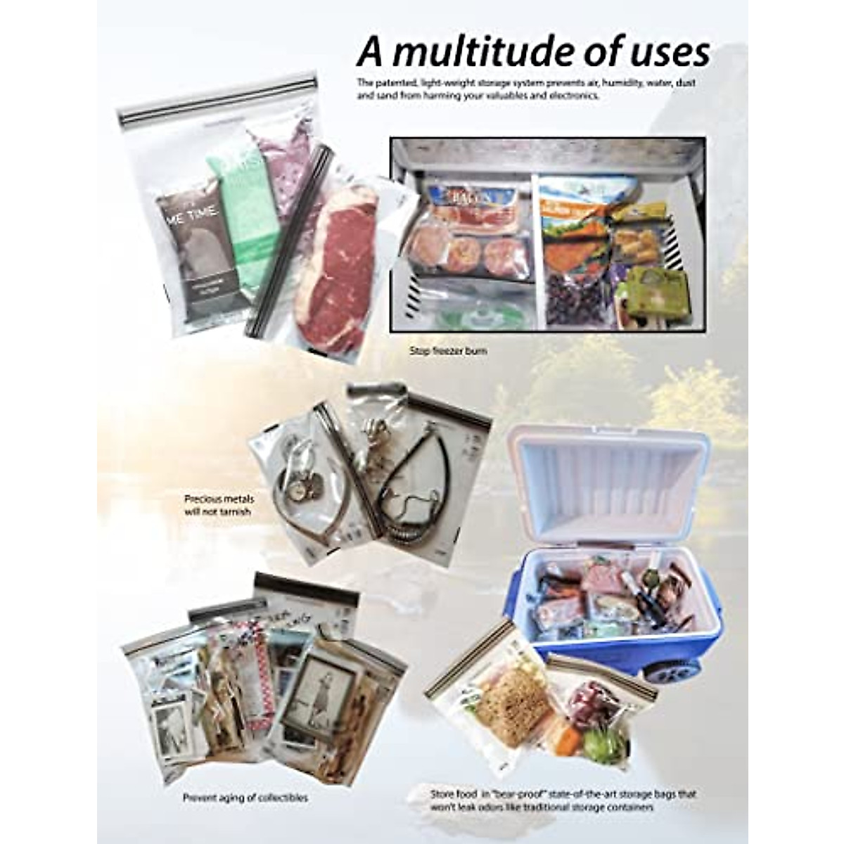 LOKSAK - aLOKSAK Medium Multi-Pack Waterproof Dry Bags - Airtight Underwater Pouch - Touch Screen Compatible - Diving Certified (4 Pack)