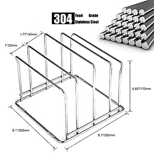 Joy Aid Cutting Board Organizer - Kitchen Organizer for Pans, Baking/Cookie Sheets, Cooling Racks and Serving Trays, 4 Slots of 2 Widths