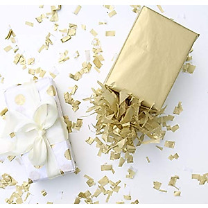 UNIQOOO 40 Sheets Premium Metallic Gold Tissue Gift Wrap Paper Bulk - Perfect Gold Tissue Paper for Gift Bags, Wedding, Party and DIY Crafts - Recyclable Gift Wrapping Accessory, 20X 26