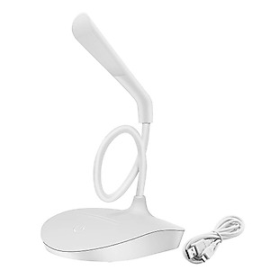 Brivation Dimmable LED Desk Lamp, 3 Dimming Levels, Eye-Care, Touch Sensitive, USB Charge/4AA Batteries Table Lamp, Office Lamp, Reading Lamps, Bedroom Lamps White