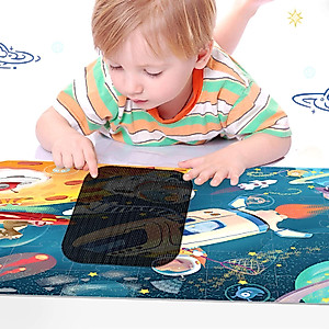 Floor Puzzles for Kids Giant Floor Puzzles Big Pieces Planet Puzzles 56 PCS Creative Moiré Fringes Jumbo Floor Puzzles Preschool Learning Educational Toys for Boys Girls (Fantasy Space)