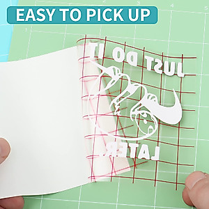 40FT Transfer Tape for Vinyl - Clear Vinyl Transfer Paper Tape Roll, 12” x 40 FT with 1/2 Red Grid Standard Tape for Cricut Adhesive Vinyl for Craft Decal, Mug Decal