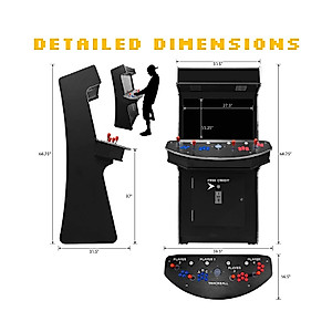 Creative Arcades Slim Full Size Stand-Up Commercial Grade Arcade Machine | 4 Player | 4500 Games | 32" LCD Screen | 4 Sanwa Joysticks | Trackball | 2 Stools Included | 3 Year Warranty