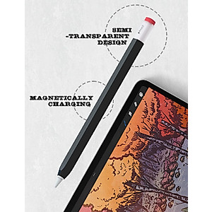 2 Pack Silicone Pencil Case Compatible with Apple Pencil 2nd Generation Only,Case Cover Sleeve Accessories Protective Skin Holder(Must Read Installation Instructions) [Yellow,Black]