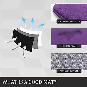 YIHOUSE Bathroom Rug Set 5 Piece, Memory Foam Bath Mat Set, Super Absorbent Bath Mats for Bathroom - Non-Slip & Washable Bath Rugs - Dry Quickly Bath Rugs, Purple