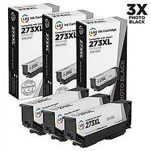 LD Products Remanufactured Ink Cartridge Replacements for Epson 273XL T273XL020 High Yield (Black, 3-Pack)