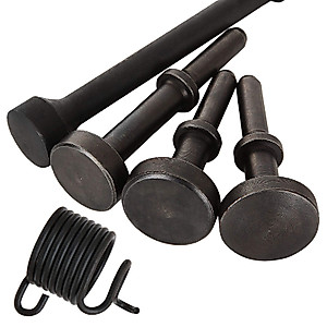 Heavy Duty 6 Pcs Air Hammer Rivet Bits Set, Hammer Bits Accessories 0.401 Shank Pneumatic Chisel Air Hammer Smoothing Extended Length Tool Kit with Spring
