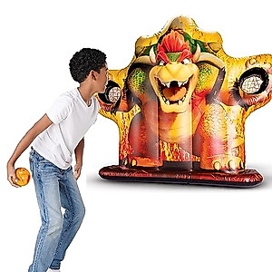 THE SUPER MARIO BROS. MOVIE Bowser Inflatable Sports Game for Kids, Indoor Games or Outdoor Games for Kids and Adults, Approximate Inflated Size 51 Inches L x 18 Inches W x 46 Inches H