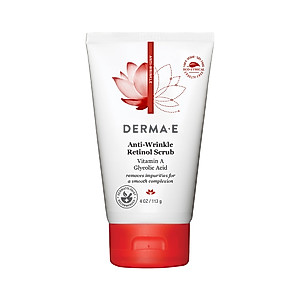 DERMA E Anti-Wrinkle Scrub – Anti-Aging Face Wash with Glycolic Acid and Vitamin A – Cleansing and Exfoliating Treatment Removes Makeup, Oil and Impurities, 4 oz