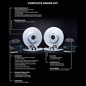 R1 Concepts Front Rear Brakes and Rotors Kit |Front Rear Brake Pads| Brake Rotors and Pads| Ceramic Brake Pads and Rotors |Hardware Kit|fits 2017-2020 Subaru BRZ; Toyota 86