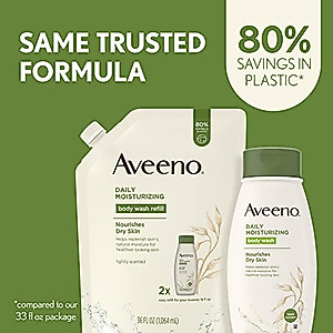 Aveeno Daily Moisturizing Body Wash, Soothing Oat, Refill, 36 Fl. Oz