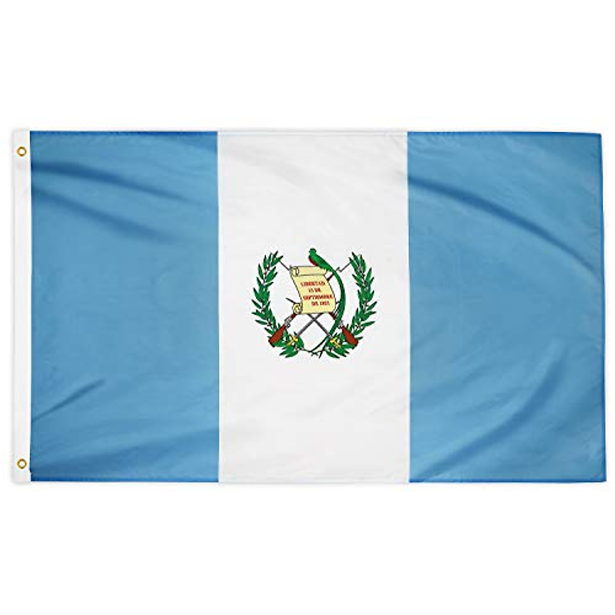 DANF Guatemala Flag 3x5 Ft - 100D Thicker Polyester - Guatemalan National Flags Double Stitched Quality 3 X 5 Feet with Brass Grommets Indoor & Outdoor Use