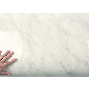 ROSEROSA Peel and Stick PVC Faux Marble Self-Adhesive Wallpaper Covering Counter Top Shelf Liner Carrara (PGS4133 : 2.00 Feet X 6.56 Feet)