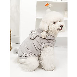 MESHEEN Dog Sweaters for Small Dogs Made of Skin Friendly Soft Double Face Fleece Keep Your Pet Cozy, Adorable Puppy Coat Use Cute Bear Ears Hooded Design…