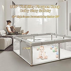 Baby Playpen 47x47 inch Small Playpen for Babies and Toddlers Active or Nap Area