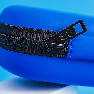 Triple Bristle Sonic Toothbrush Travel Case | Portable, Breathable & Hard Protection for Traveling, Camping, Office or Purse | Mesh Pocket for Accessories | BLUE