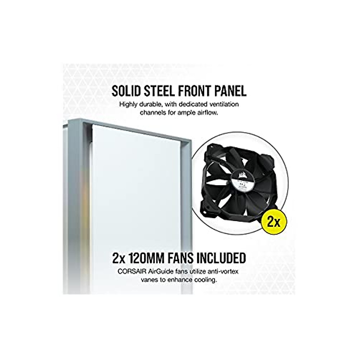 Corsair 4000D Tempered Glass Mid-Tower ATX PC Case - White
