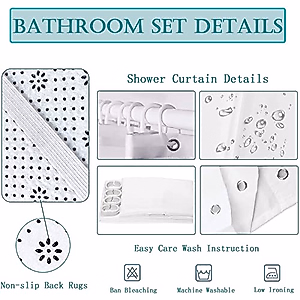 Funny Black Bear Shower Curtain Set,Bathroom Sets with Shower Curtain and Rugs,Bathroom Decor Shower Curtain Sets- 70.86" x 70.86" Shower Curtain,12 Hooks,Non-Slip Bath Mat,Contour Mat