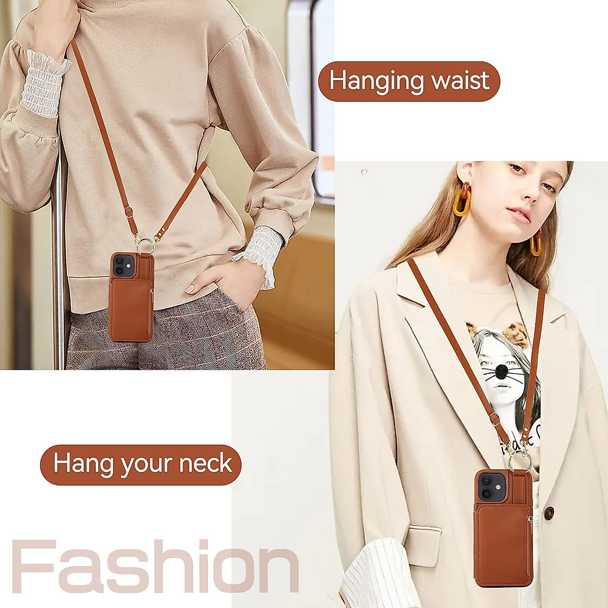 Furiet Wallet Case for iPhone 11 6.1 with Wrist and Shoulder Strap Card Holder Ring Stand Flip PU Leather 6+ Card Slots RFID Blocking Phone Cover for iphone11case iPhone11 i Phone11 11s XI 11R Brown