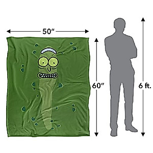 Rick and Morty Blanket, 50"x60", Pickle Rick Silky Touch Sherpa Back Super Soft Throw Blanket
