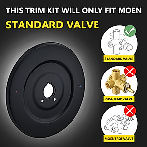 Escutcheon Replacement for Moen 16090 Chateau Collection, for One-Handle Tub and Shower Faucets, Matte Black