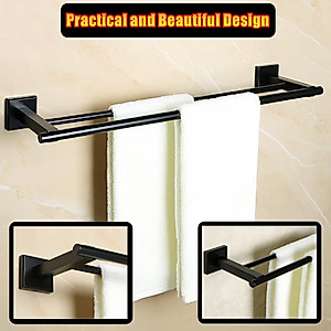Alise Double Bath Towel Bars,Towel Hanger Towel Racks for Bathroom Lavatory,Wall Mount Towel Holder SUS304 Stainless Steel Towel Rails,Brushed Nickel,GKL7902-LS,24 Inch