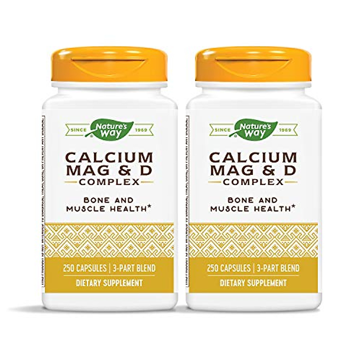 Nature's Way Calcium, Magnesium & Vitamin D, 250 Capsules, Pack of 2