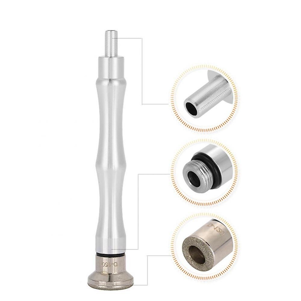 Peeling Tips, Replacement Skin Grinding Tips with Handle Stainless Steel Filter Set Beauty Machine Set