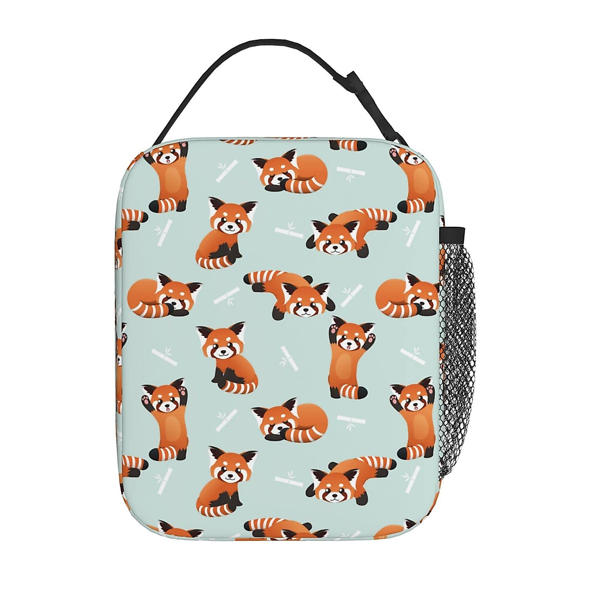 tiehrpr Cute Red Panda Reusable Insulated Lunch Box Cooler Tote Bag Unisex Handle Lunchbox For Office/Hiking/Camping/Picnic/Beach