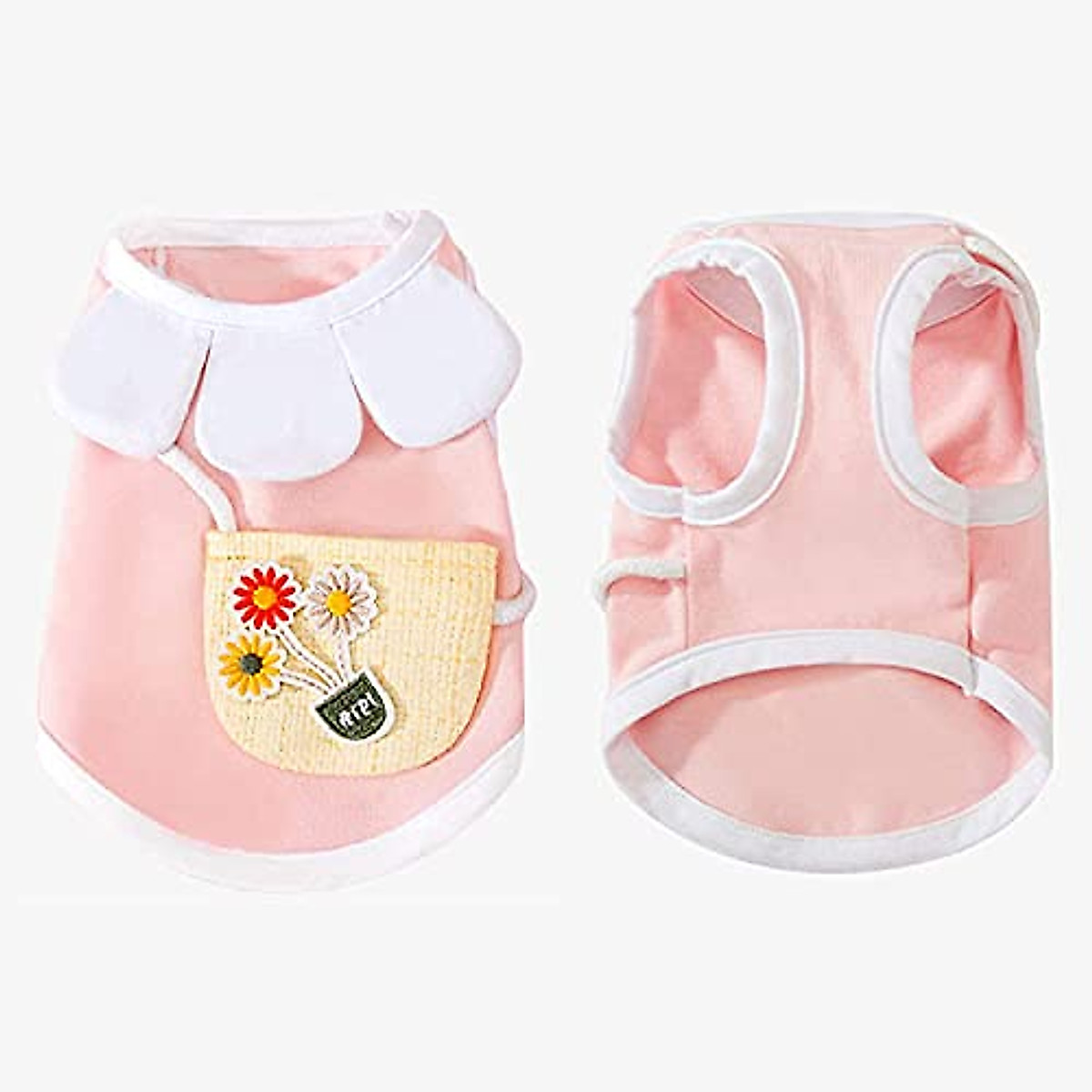 Pet Clothes Cute Dog Vest Lovely Sunflower Dog Shirt Breathable Pet T-Shirt Puppy Clothes Shirt for Pet (Medium, Pink)