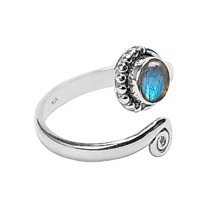 Labradorite Stone Toe Ring 925 Sterling Silver Ring Feet Body Jewellery Handame Toe Ring Gemstone Adjustable Toering For Girls Women Gift Jewellery Labradorite Stone Ring Midi Ring